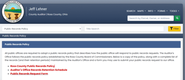 How to Get a Property Record Copy from Ross County Auditor